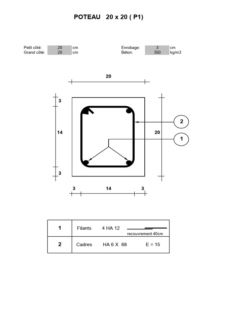 Especificaciones del Poteau 20x20 | PDF