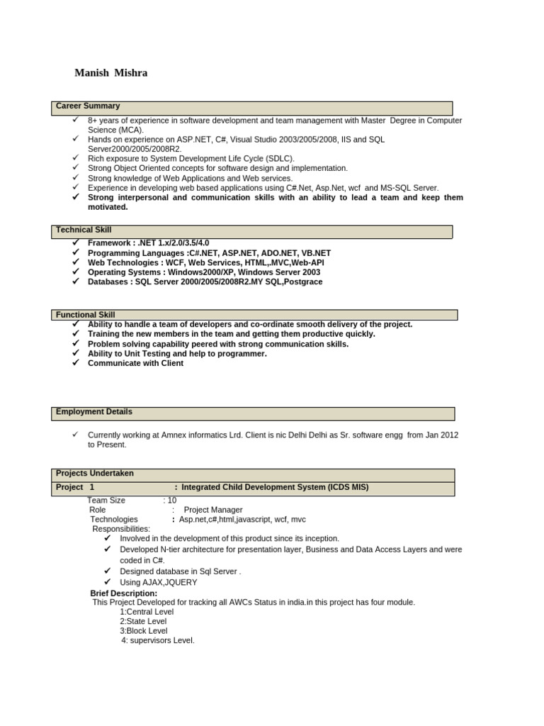 Manish CV | PDF