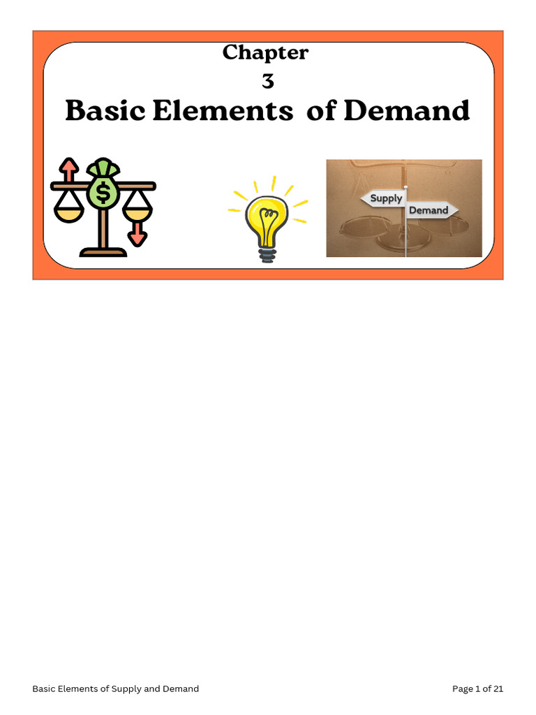 Basic Elements of Supply and Demand | PDF