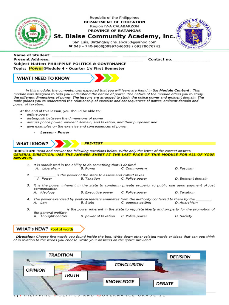 PPG Module 4 QTR 1 | PDF