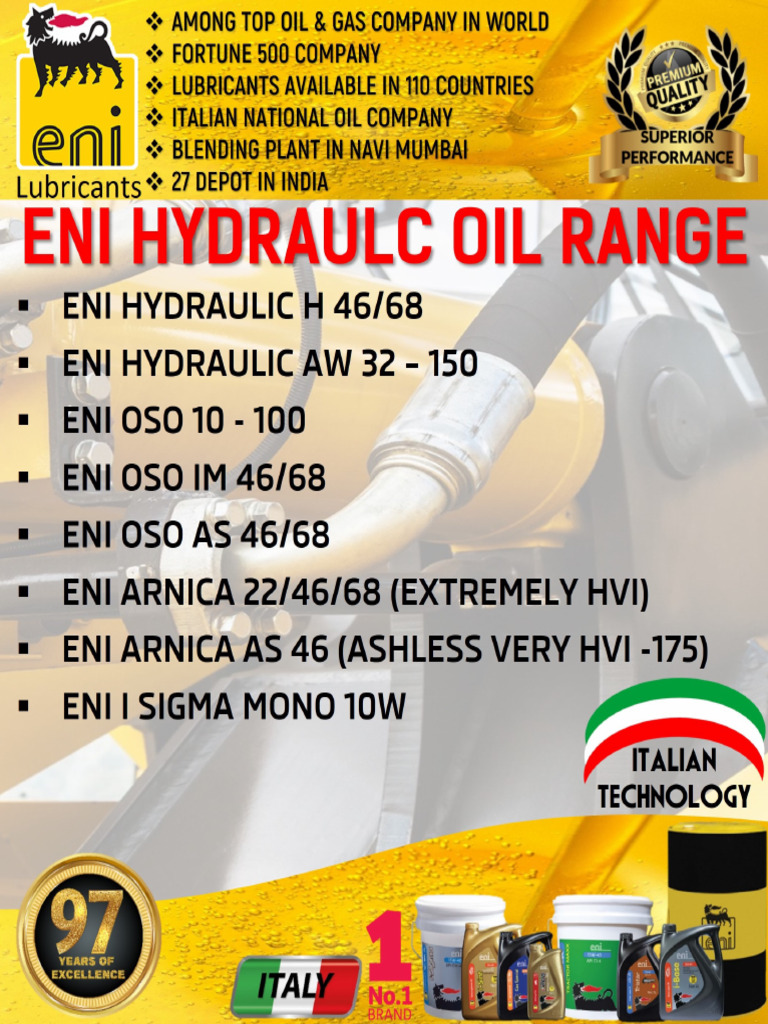 Eni Hydraulic Oil Range | PDF