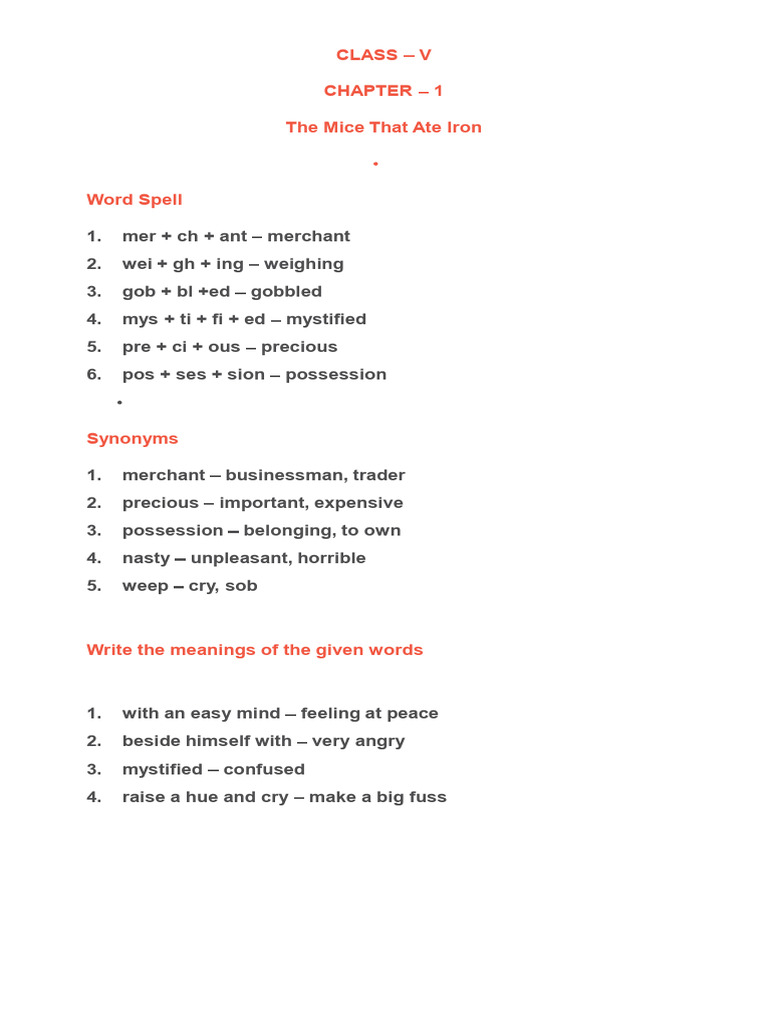 Class 5 English Question | PDF