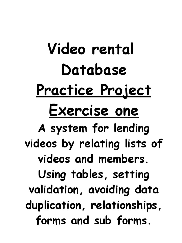 Video Rental Database Design Guide | PDF | Databases | Table (Database)