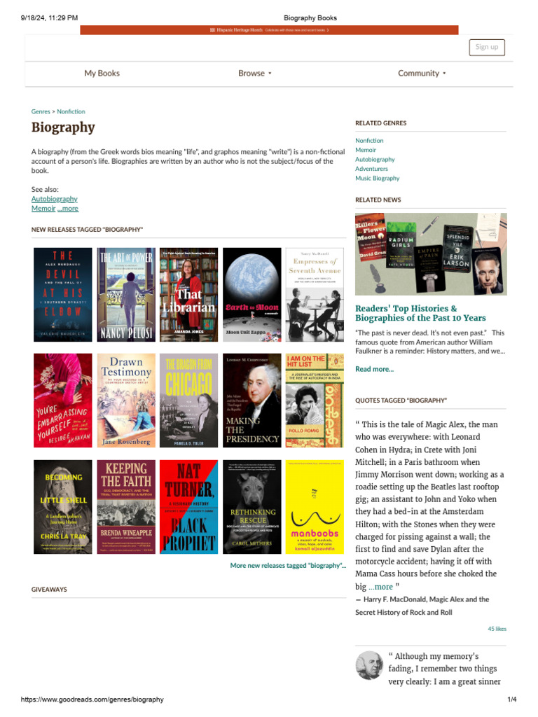 Biography: My Books Browse Community | PDF
