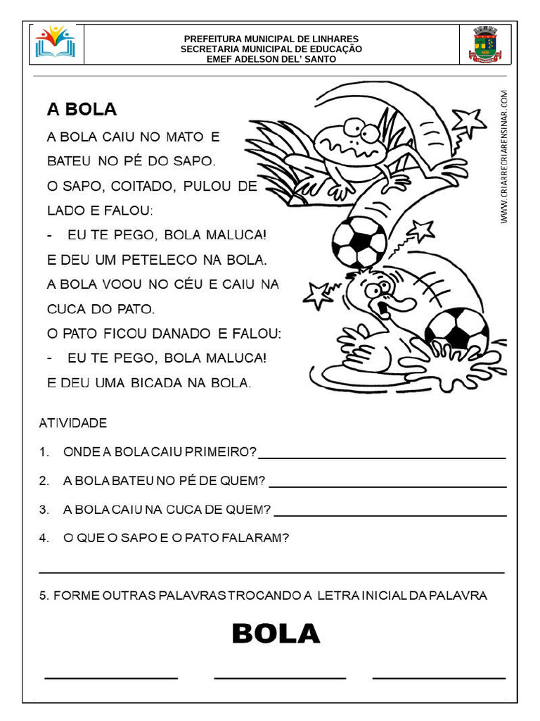 Atividades ReforÇo 29 De Julho Até 16 De Agosto Letra Bpvfdt Pdf 