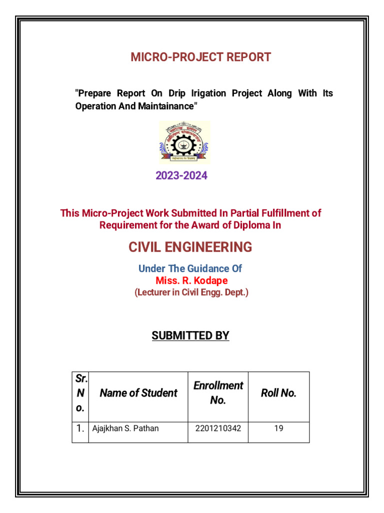 Micro-Project Report: Civil Engineering | PDF