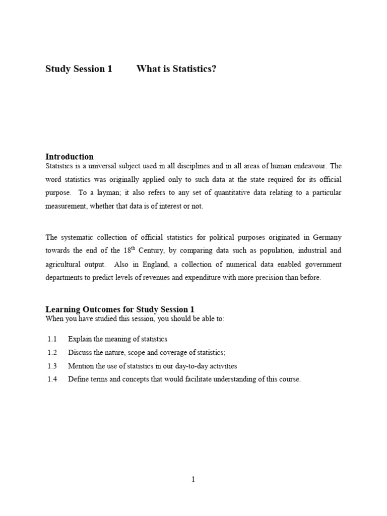 Introduction to Statistics | PDF Introduction to Statistics | PDF