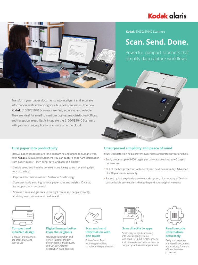 Kodak E1040 Scanner | PDF | Image Scanner | Computing
