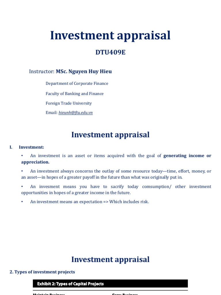 Investment-appraisal | PDF
