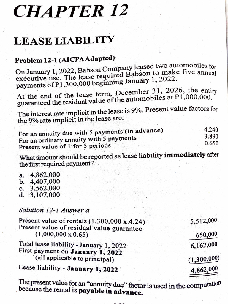 Chapter 12.Lease Liability(1) | PDF