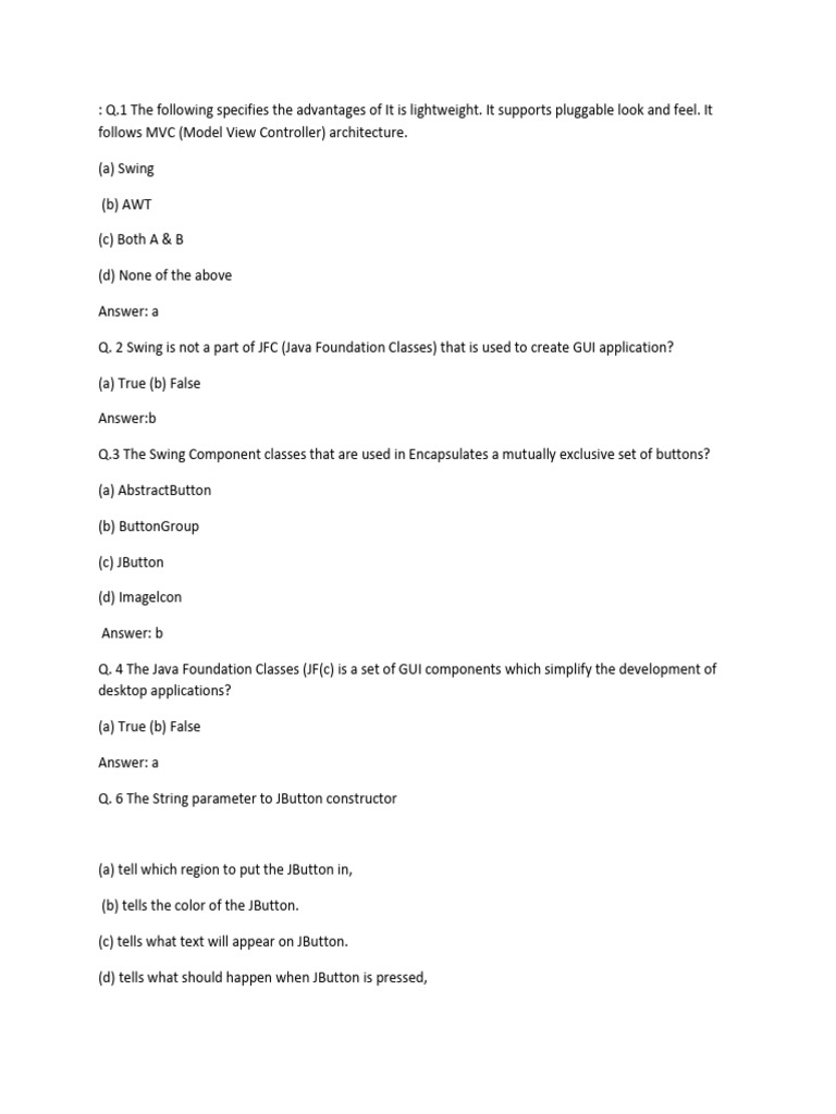 Unit 2 Swing | PDF | Computer Programming | Software Engineering