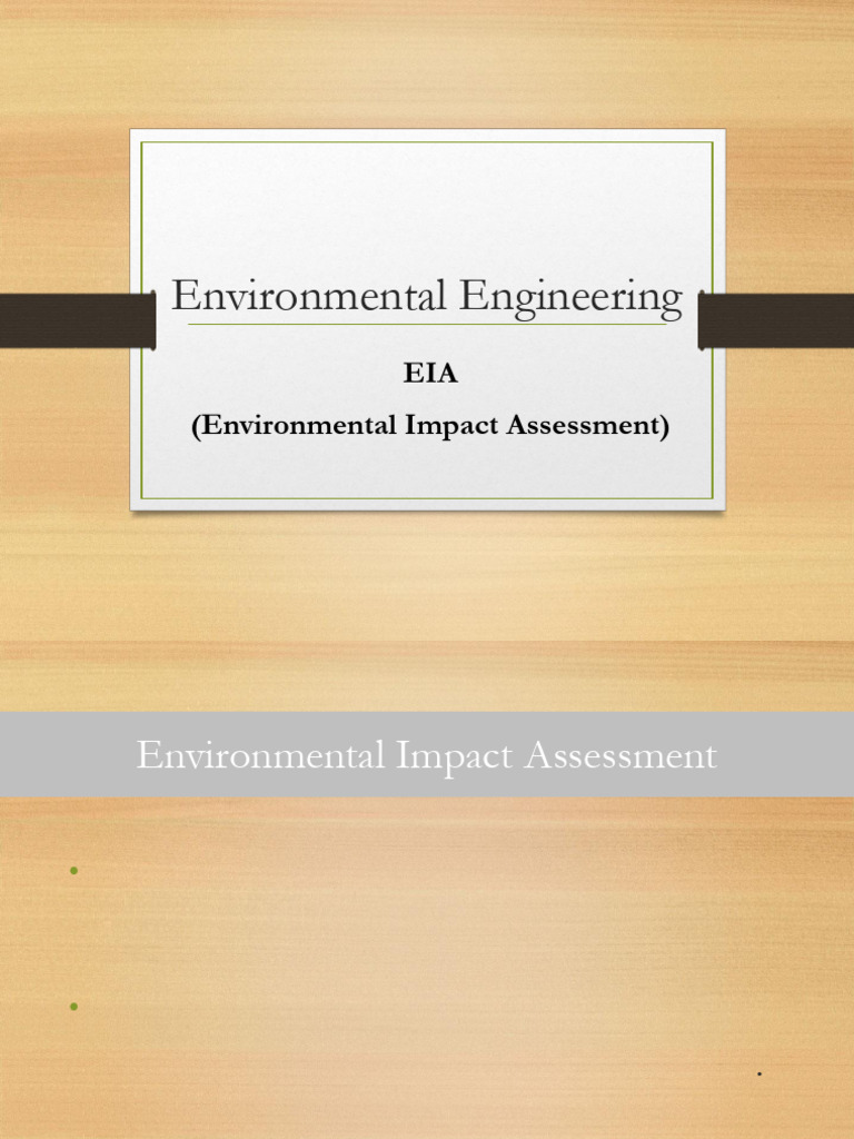 Environmental Engg (EIA and IEE) - 1 | PDF
