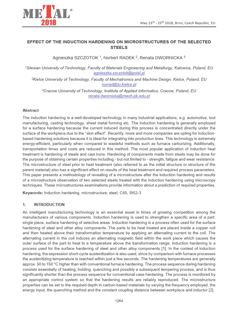 1247 Effect of The Induction Hardening On Microstructures of The ...