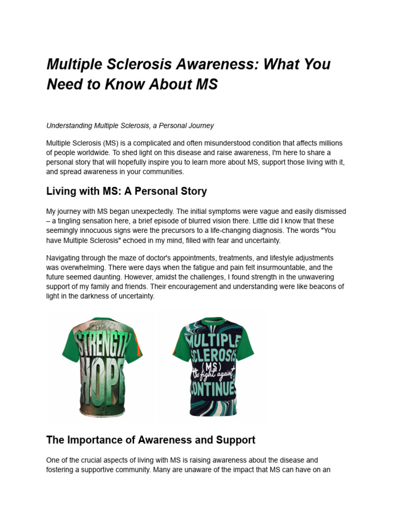 Multiple Sclerosis Awareness - What You Need To Know About MS | PDF ...
