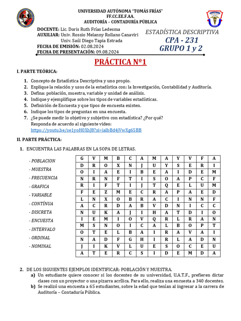 Práctica 1 Enunciado | PDF