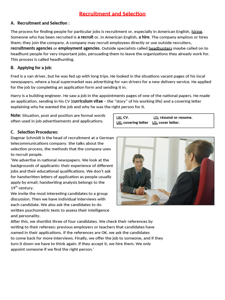 Recruitment and Selection Process Guide | PDF | Recruitment | Résumé