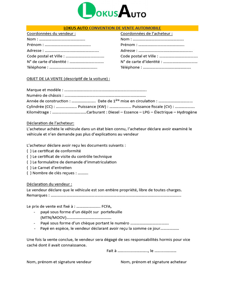 Convention de Vente | PDF Convention de Vente | PDF