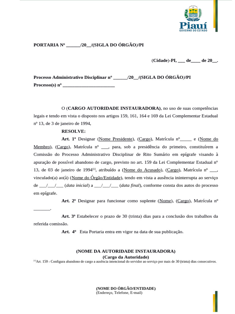 Modelo - Abandono de Cargo doc | PDF