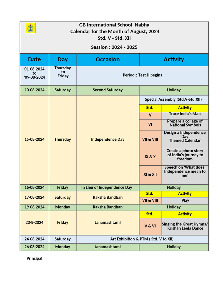 August Calendar | PDF