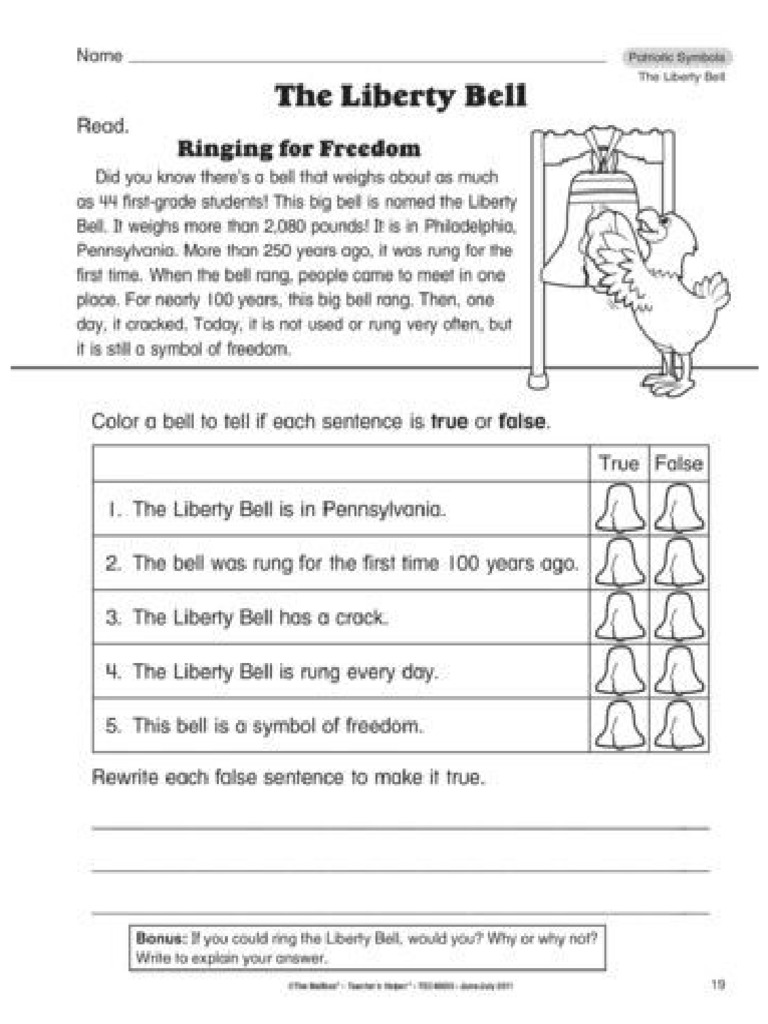 Liberty Bell Worksheet | PDF
