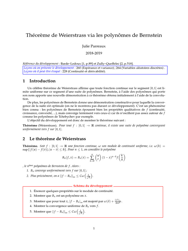 Weierstrass Bernstein | PDF