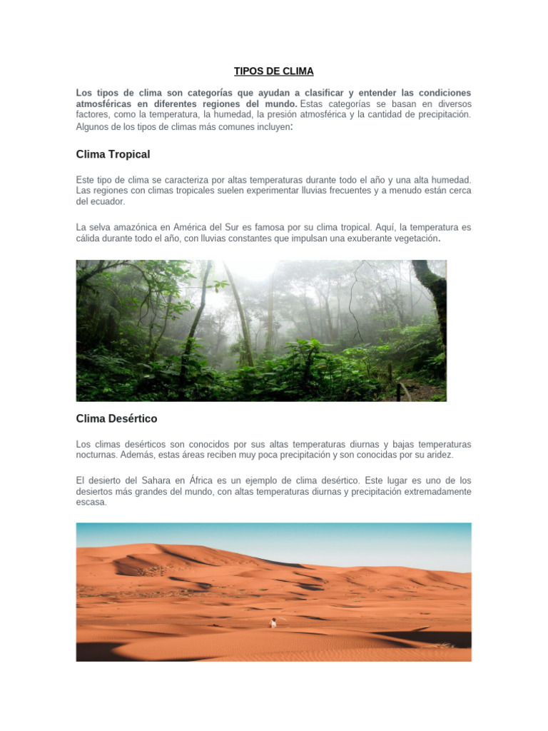 Tipos de Clima | PDF