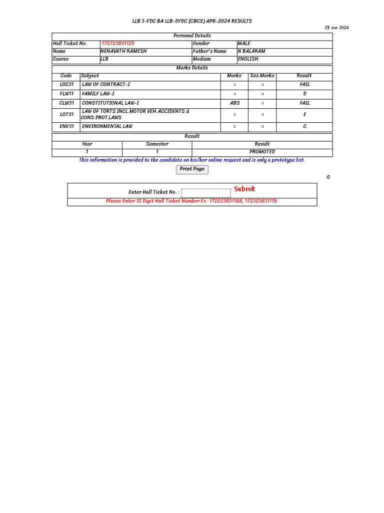 Osmania University Results - 2024 | PDF