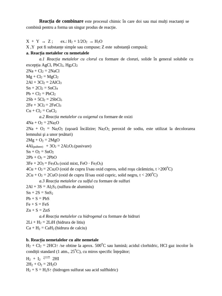 Reactia de Combinare | PDF
