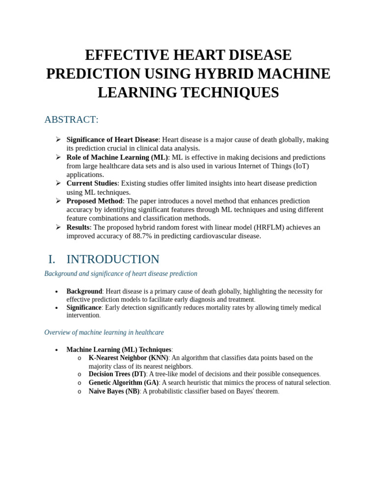 Effective Heart Disease Prediction Using Hybrid Machine Learning ...