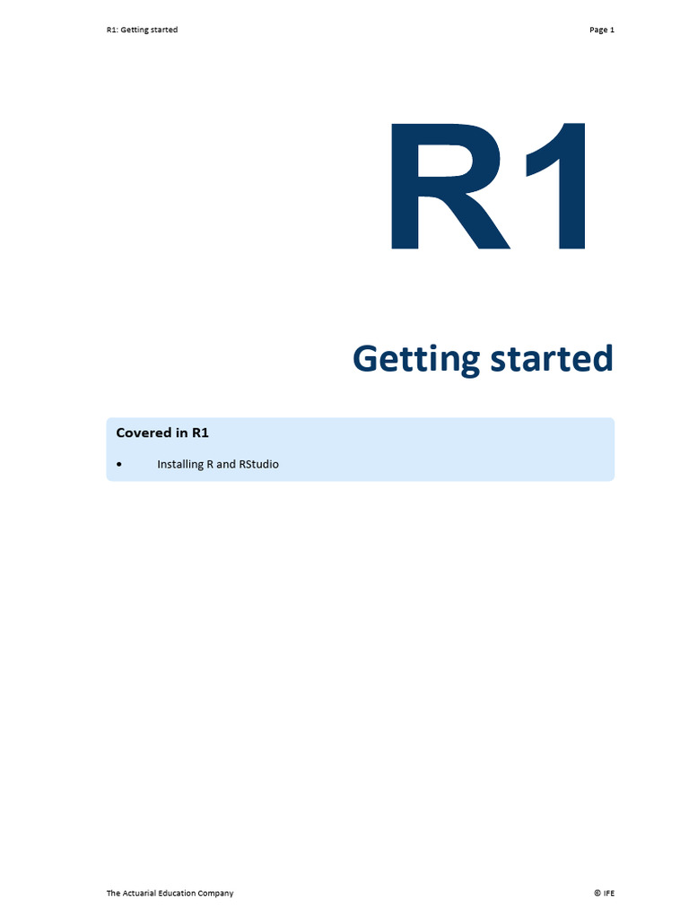 R Introduction 1 (Installing The Software) | PDF