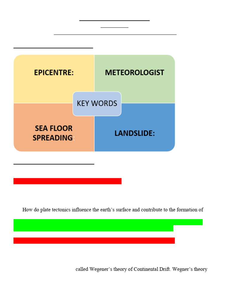 The Changing Earth Notebook Work (1) (1) | PDF