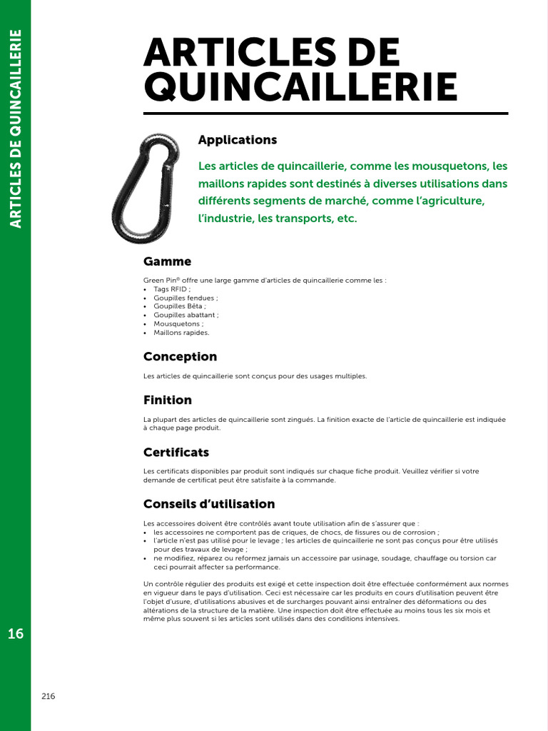 Chapitre 16 - Articles de Quincaillerie | PDF