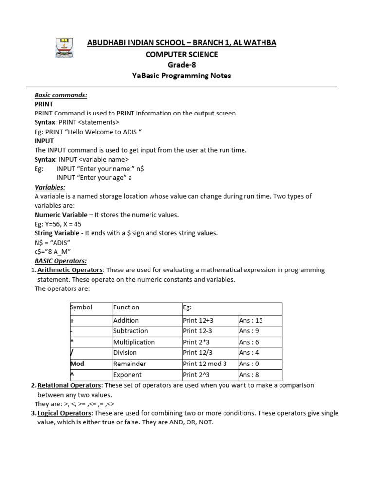 Yabasic-Looping Statement | PDF