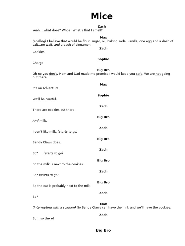 Sides Mice and Big Bro | PDF