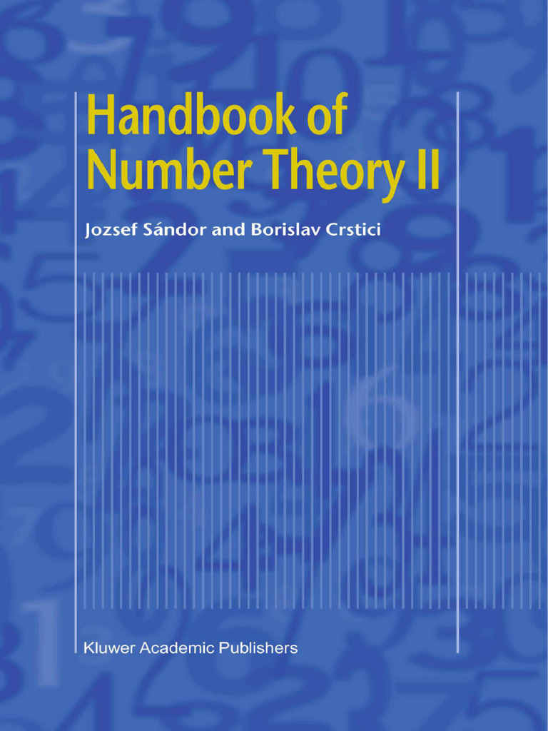 Handbook of Number Theory II | PDF