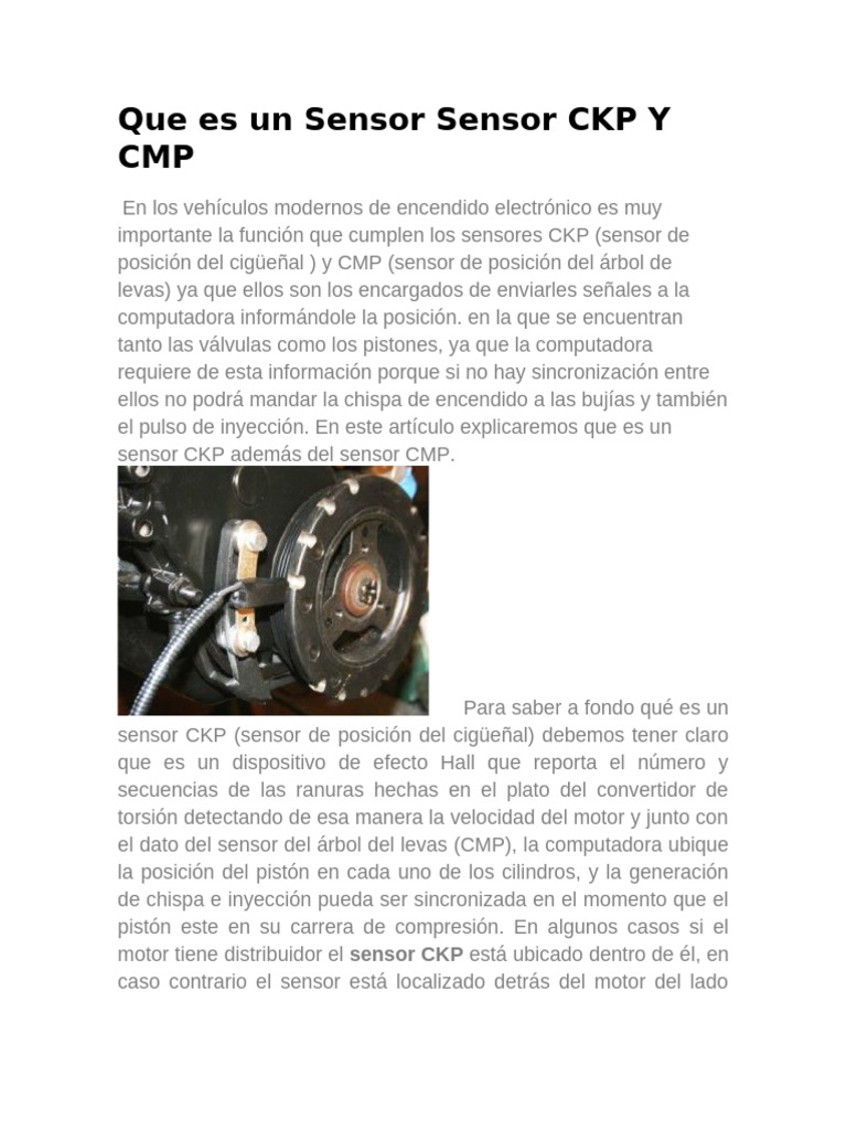 Que Es Un Sensor Sensor CKP Y CMP | PDF