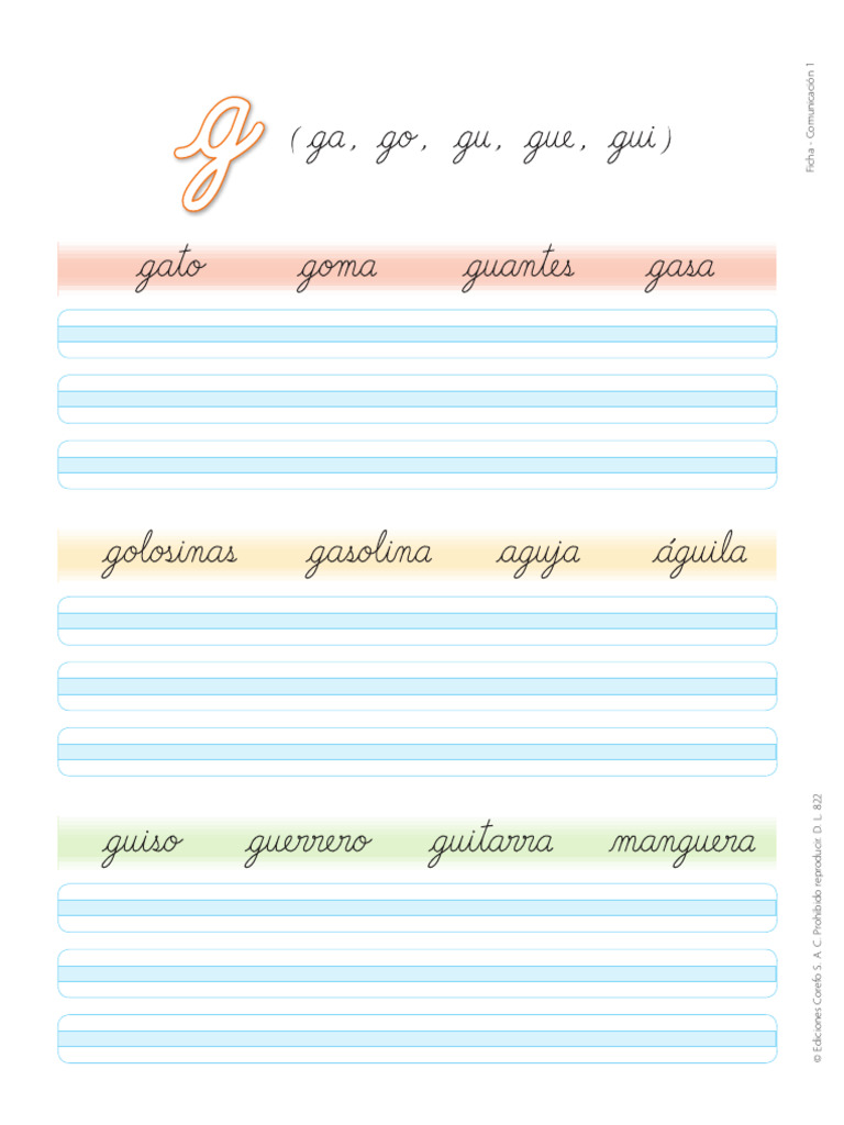 FT - Letra G (Ga, Go, Gu, Gue, Gui) | PDF