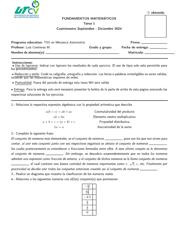 Tarea 1 Fundamentos de Matem-Ticas-1 | PDF