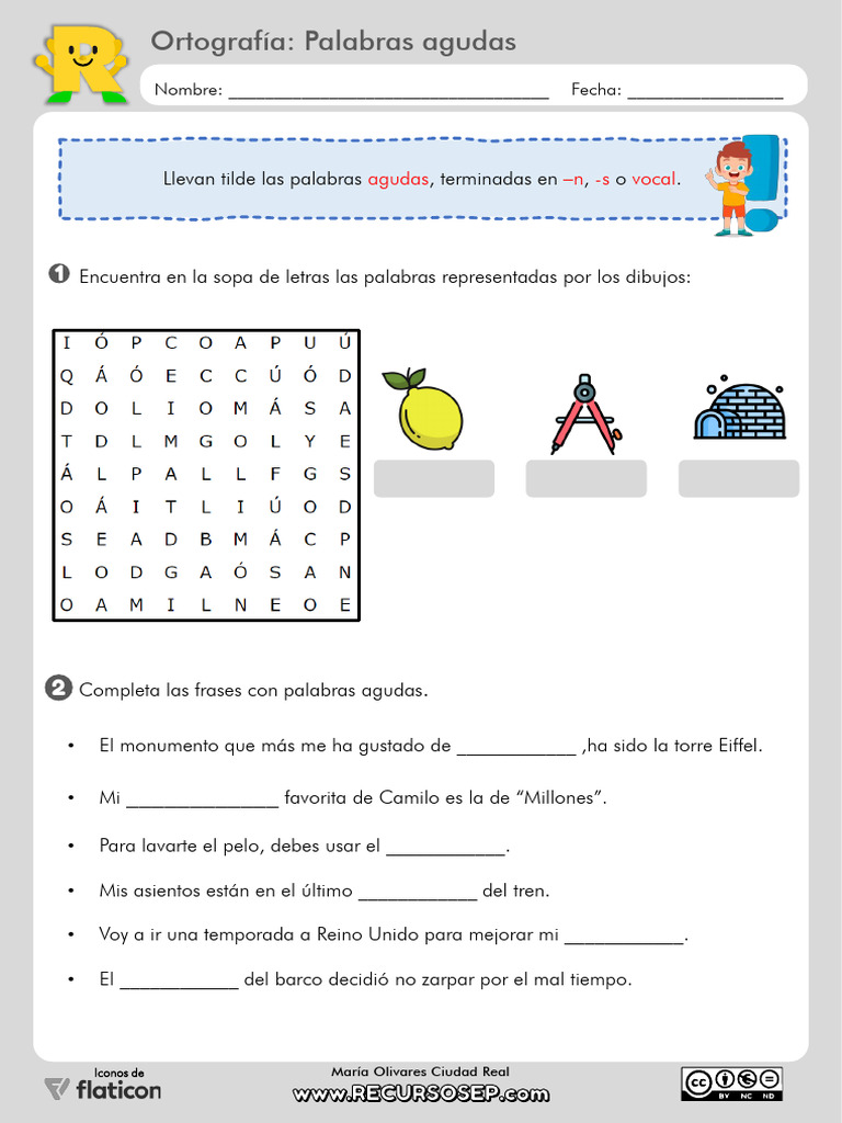 Acentuacion Palabras Agudas | PDF