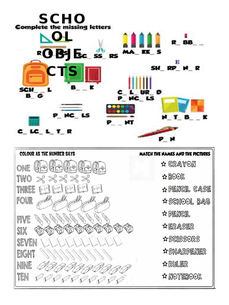 School Objects Information Gap Activities - 116717 | PDF