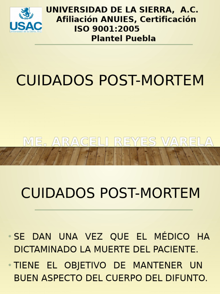 CUIDADOS POST-MORTEM | PDF