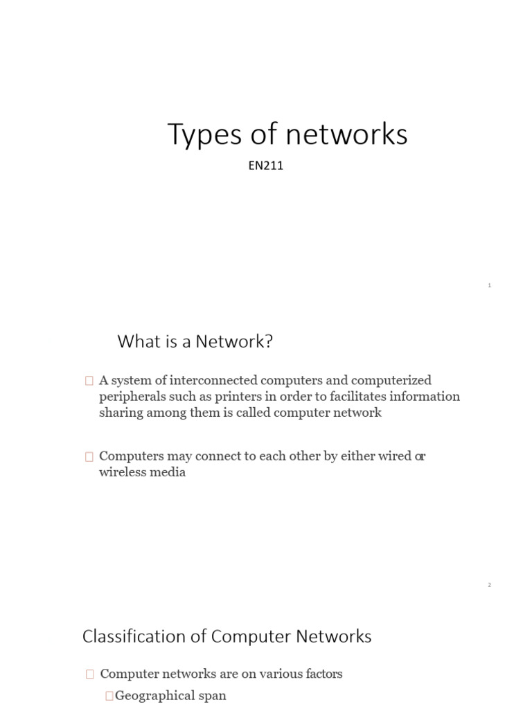 EN1211 Types of Networks | PDF