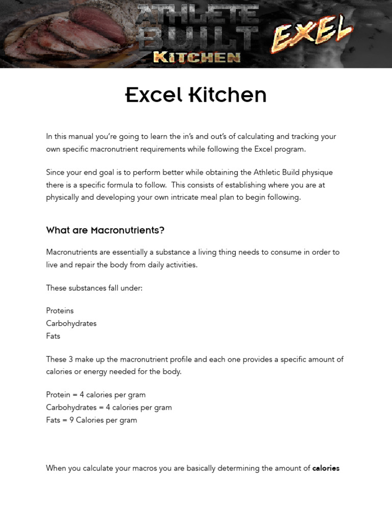 Excel Kitchen Final | PDF