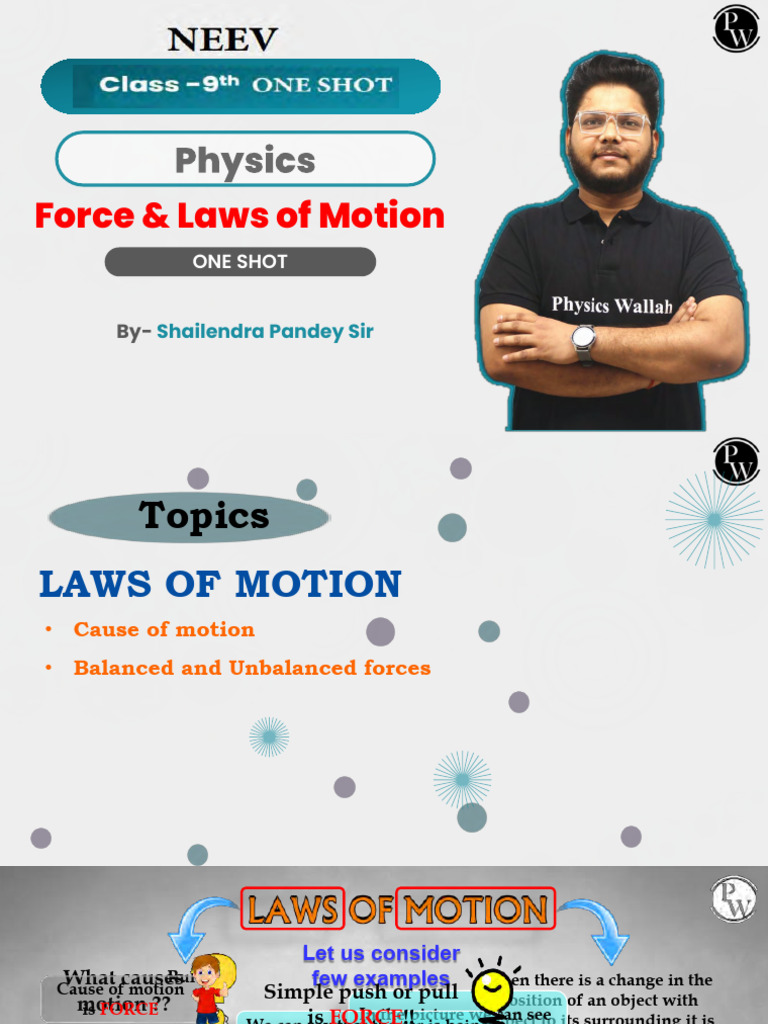 Physics - Force and Laws of Motion - Class Notes | PDF