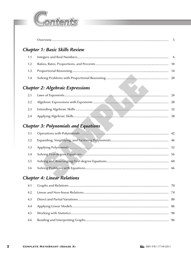 Complete Mathsmart 9 Sample Pages | PDF