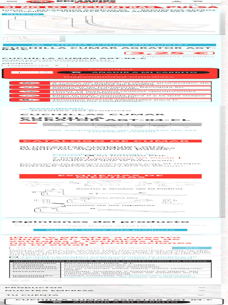 Cuchilla Cumar Agrator Agt-04-C | PDF