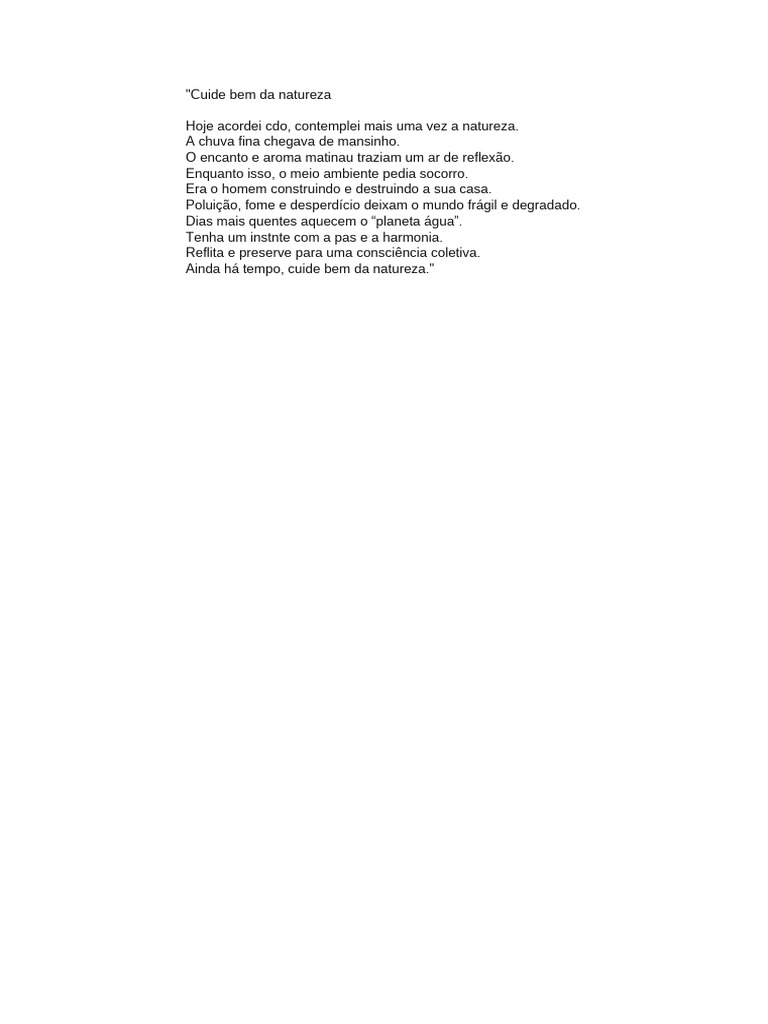 Cuide Bem Da Natureza | PDF