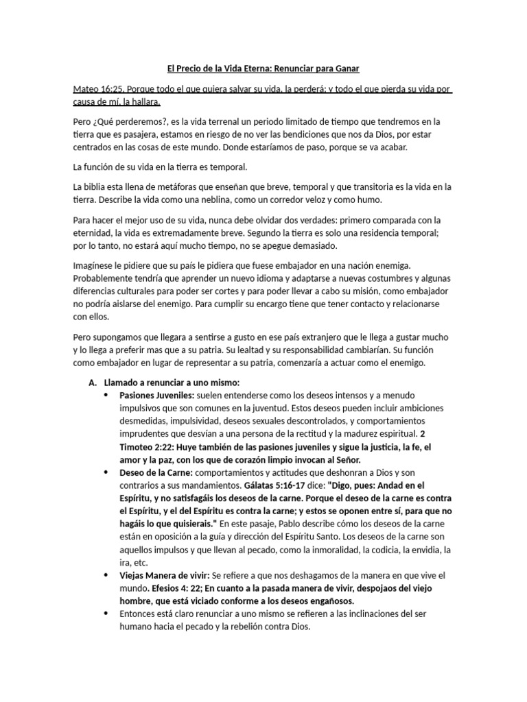 El Precio de La Vida Eterna | PDF