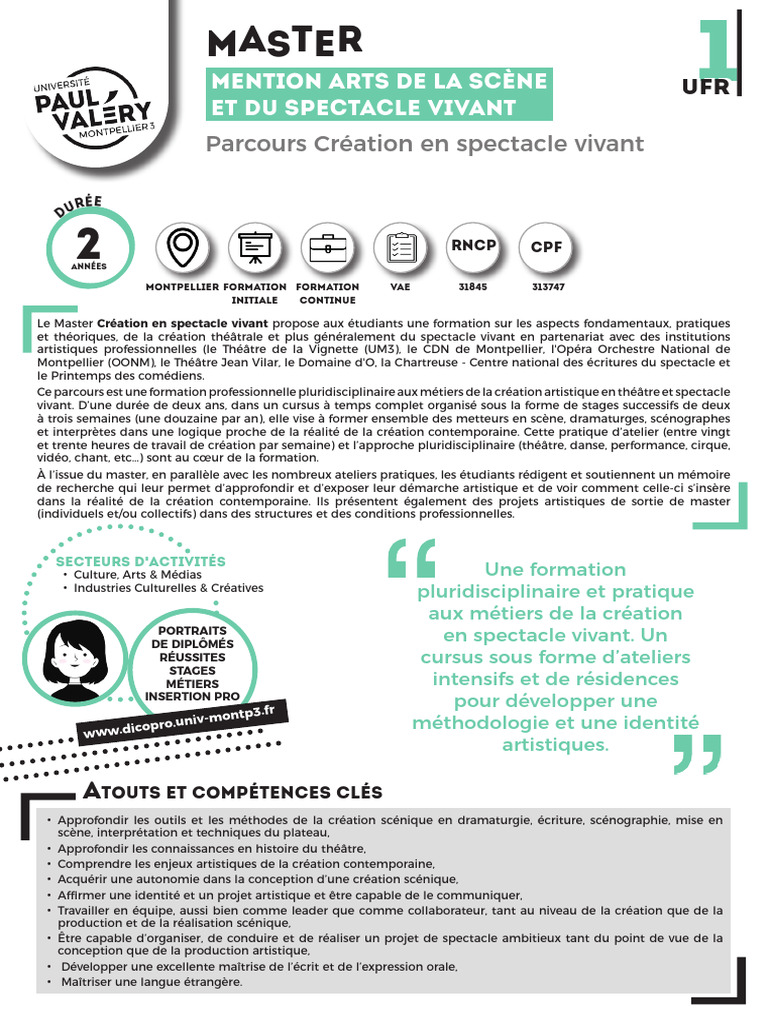 08 - Master ASSV - Création en Spectacle Vivant | PDF