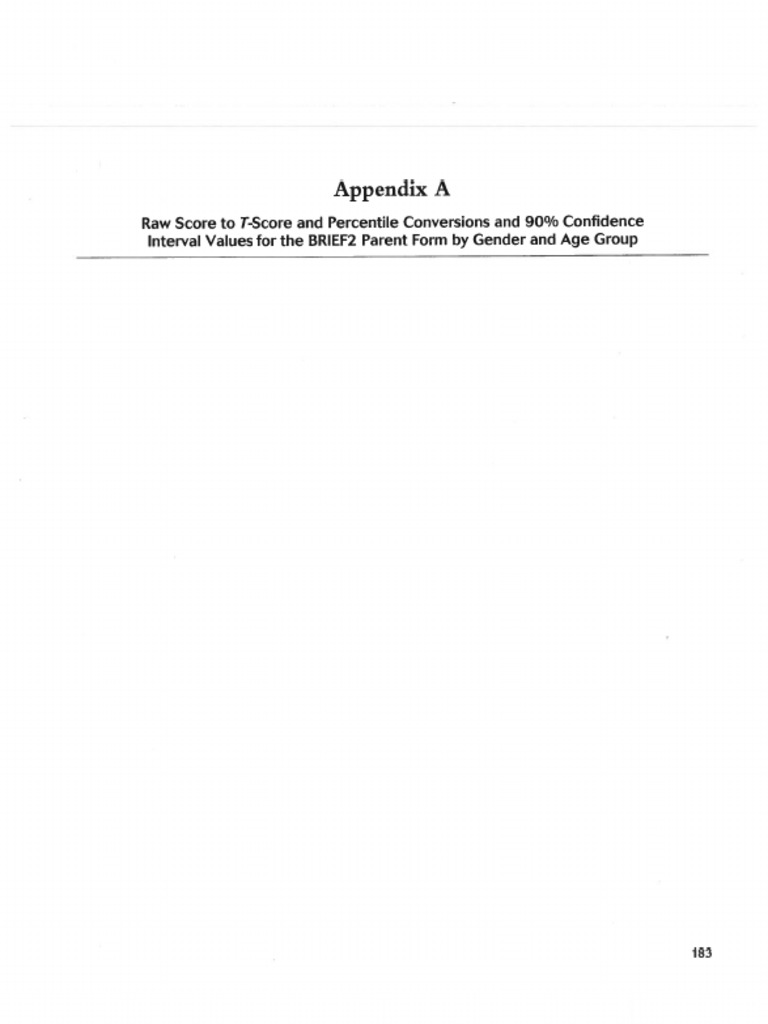 BRIEF2 Parent Report Norms | PDF